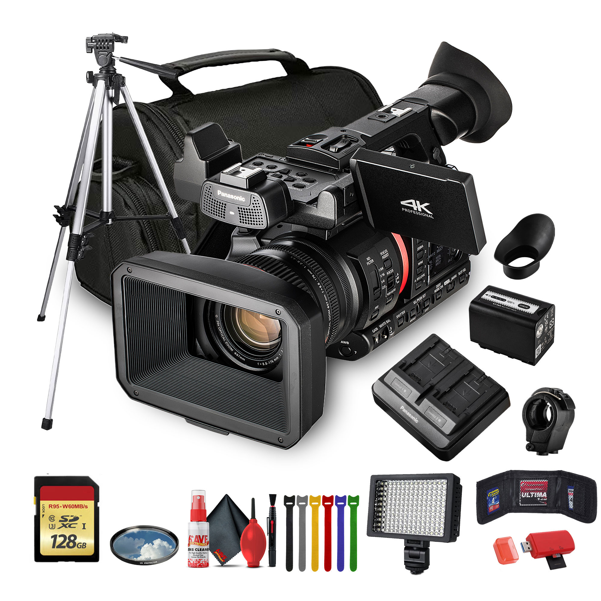 Panasonic AG-CX350 4K Camcorder (AG-CX350) W/Padded Case, 128 GB Memory ...