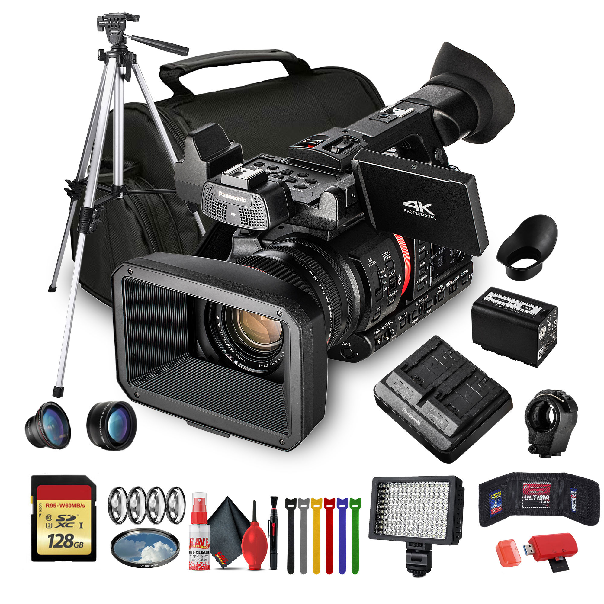 Panasonic AG-CX350 4K Camcorder (AG-CX350) W/Padded Case, 128 GB Memory ...