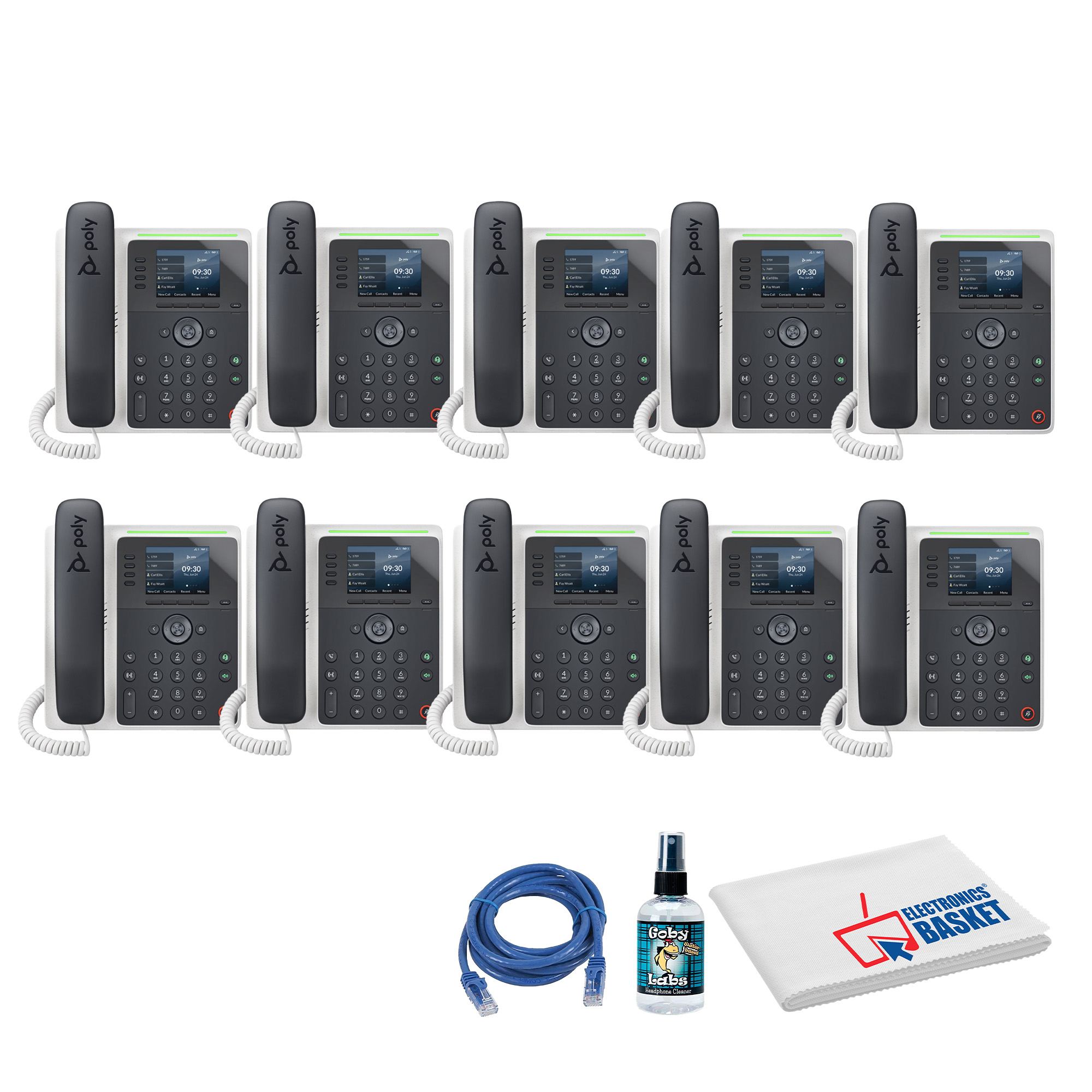 10x Poly Edge E220 IP Desk Phone Bundle 197497341355| eBay